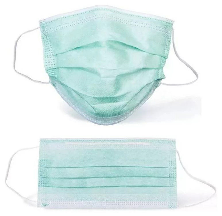 High Filtrationdisposable Face Mask 3 Ply Disposable Green Pp Face Mask